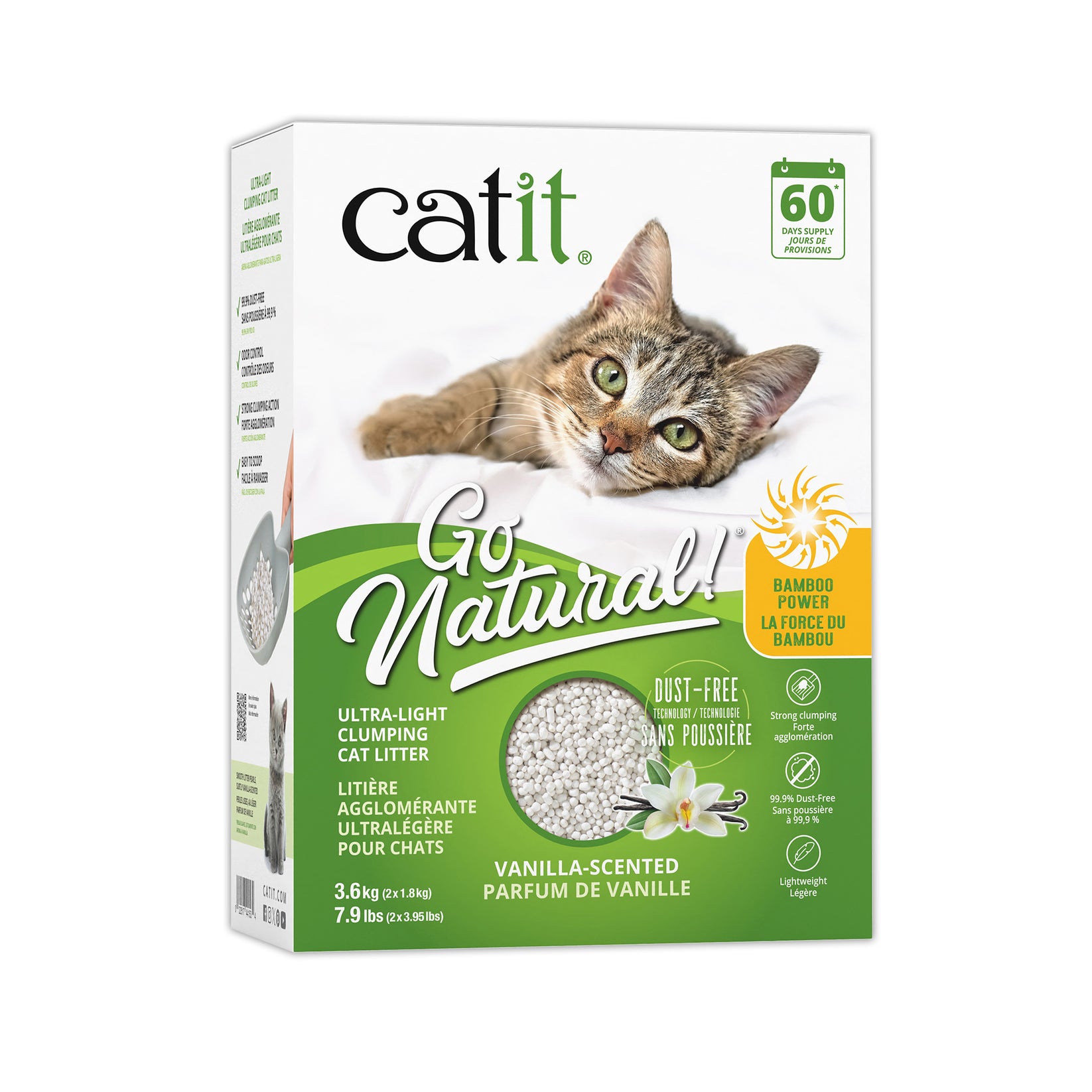 Catit Go Natural! Ultra-Light Clumping Cat Litter - Vanilla - 3.6 kg ...